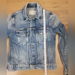 Sandro | Jackets & Coats | Sandro Slimfit Distressed Denim Jacket ...
